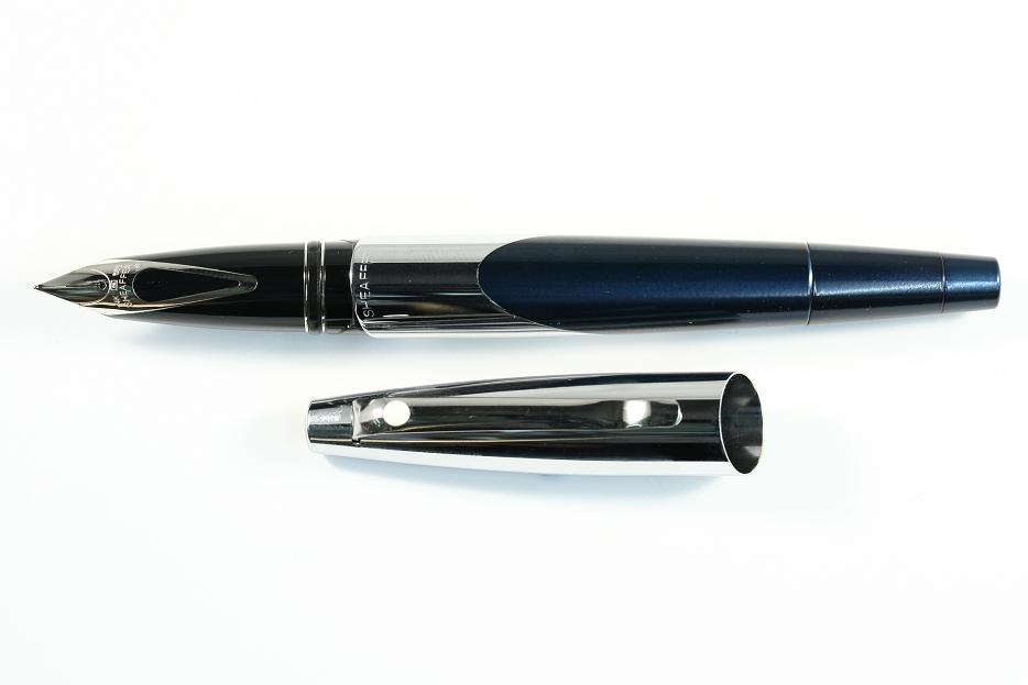 intrigue 618 Petrol blue metallic and chrome plate